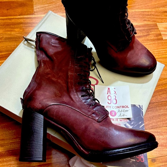 A.S.98 | Shoes | As 98 Isabelle Distressed Lace Up Leather Boot With ...